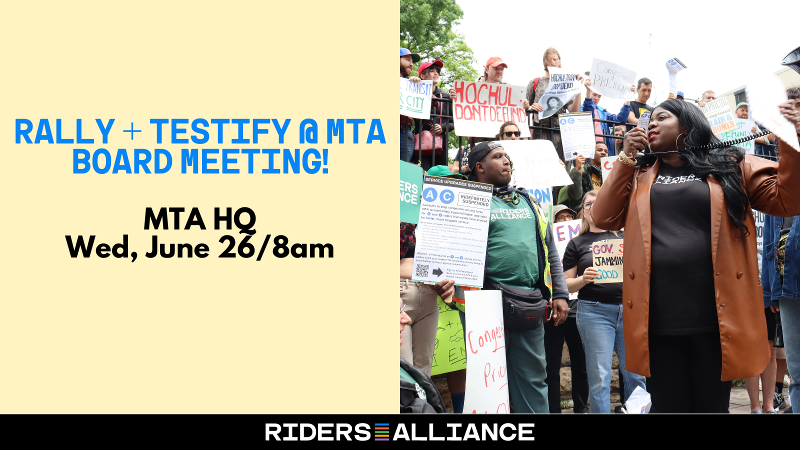 Rally + Testify @ MTA Board Meeting! | Wednesday, June 26