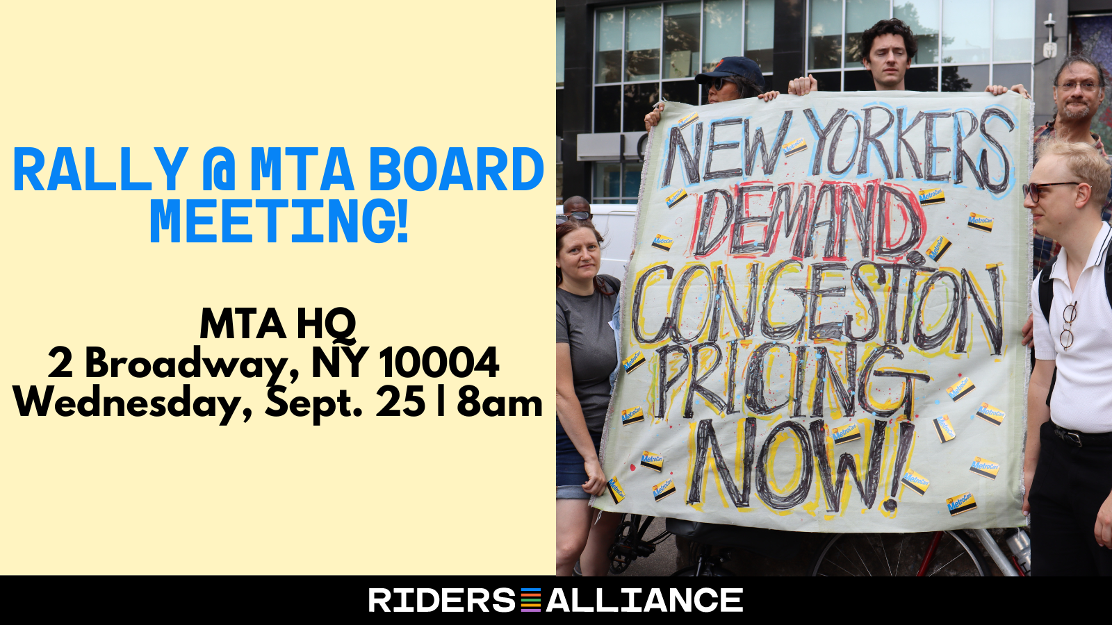 Rally @ MTA Board Meeting! | September 25, 2024