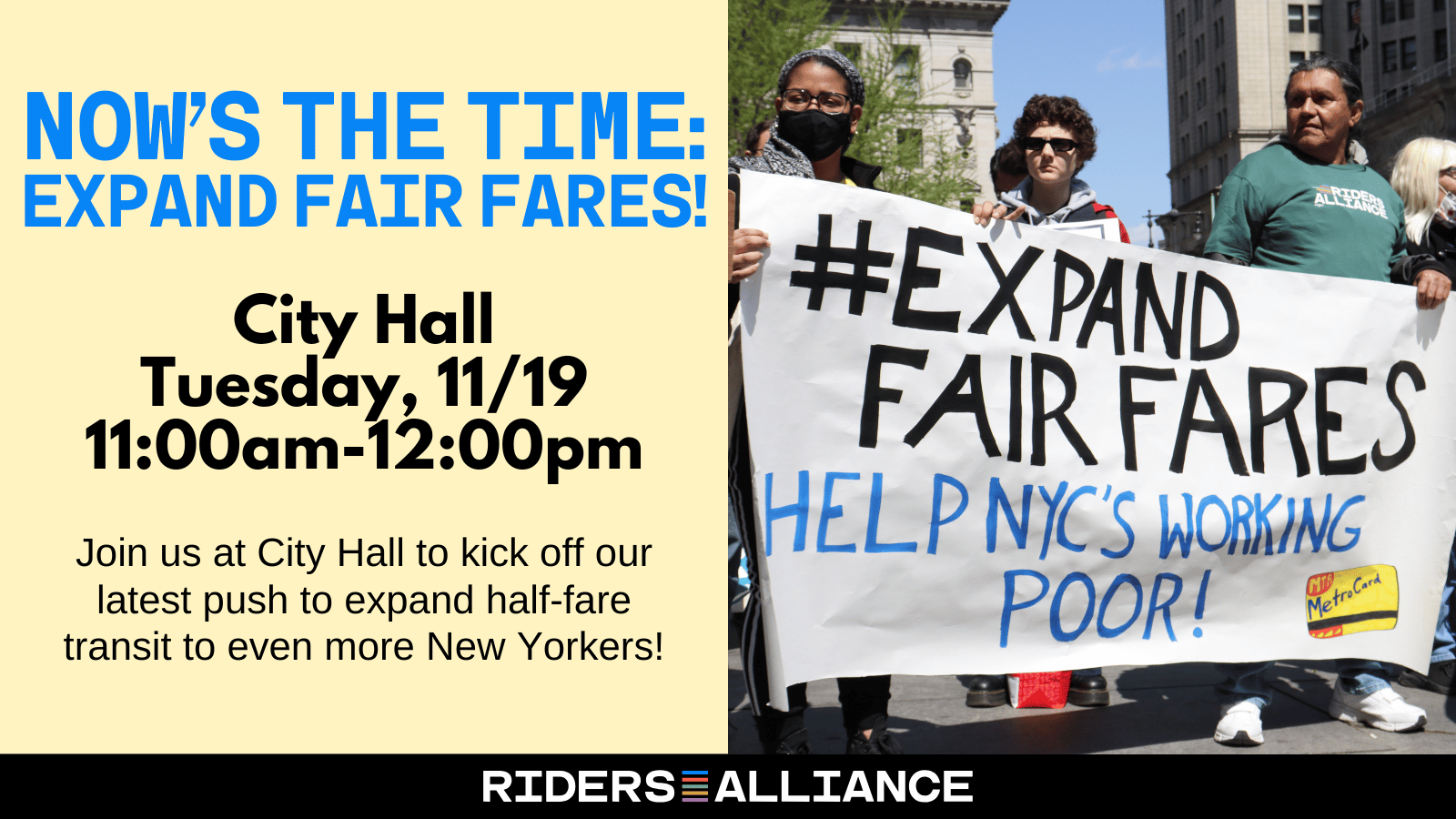 Now's the Time: Expand Fair Fares! | Tuesday, November 19