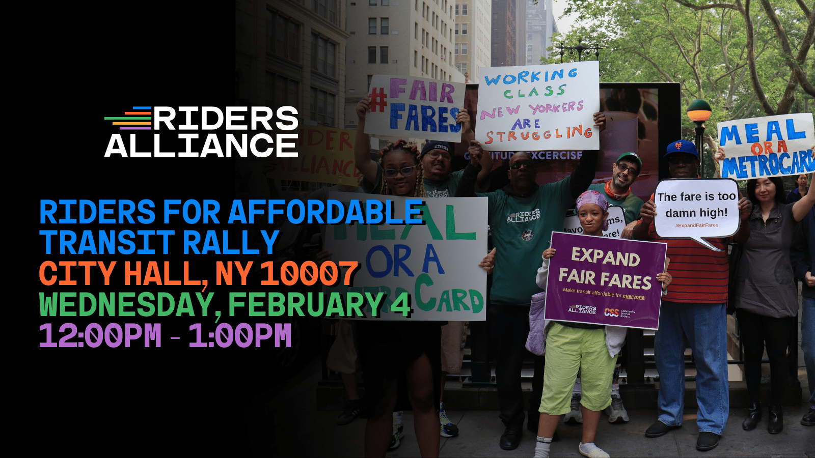 Riders for Affordable Transit Rally @ City Hall | February 4, 2026
